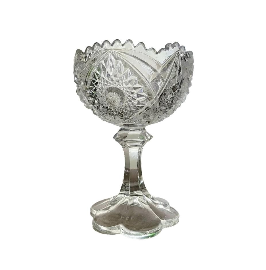 Vintage Glass Compote Pressed Glass Pedestal Fruit or Candy Bowl - Etsy