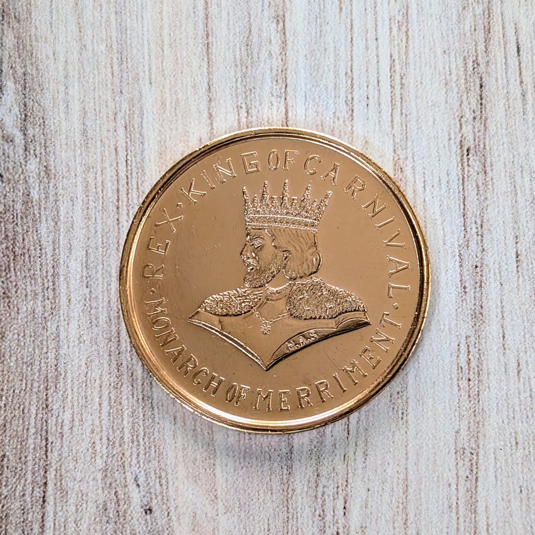 1965 Krewe of Rex Mardi Gras Doubloon, Monarch of Merriment Once Upon a ...