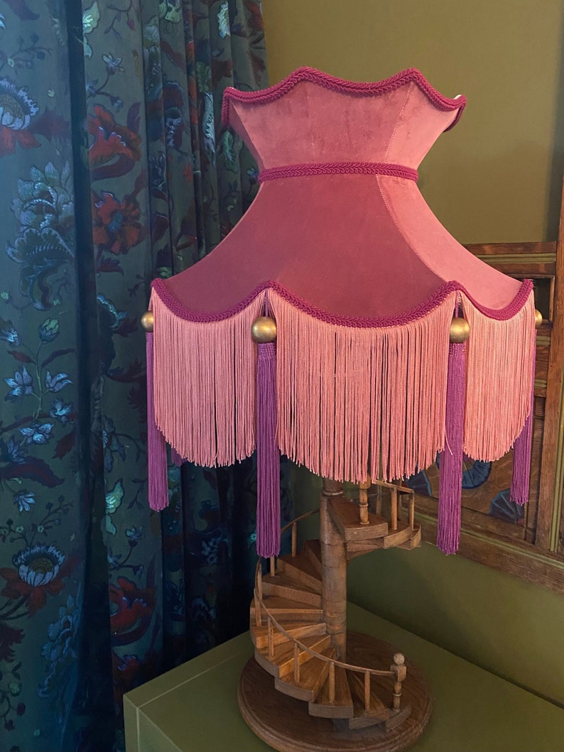 Blush Pink Velvet Crown Lampshade - Etsy