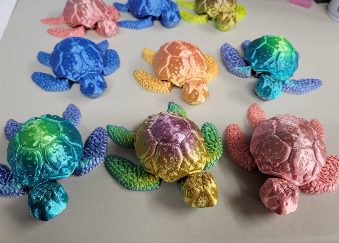 3D Printed 5 Articulated Turtles - Etsy