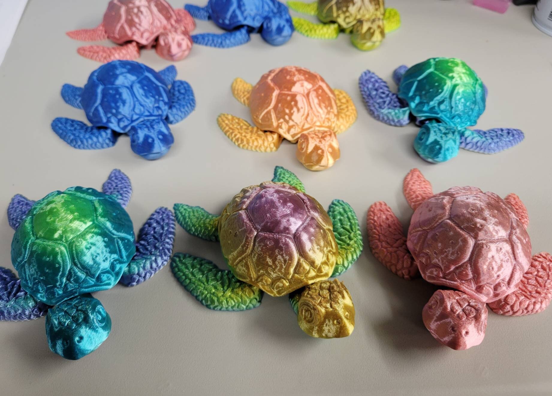 3D Printed 5 Articulated Turtles - Etsy