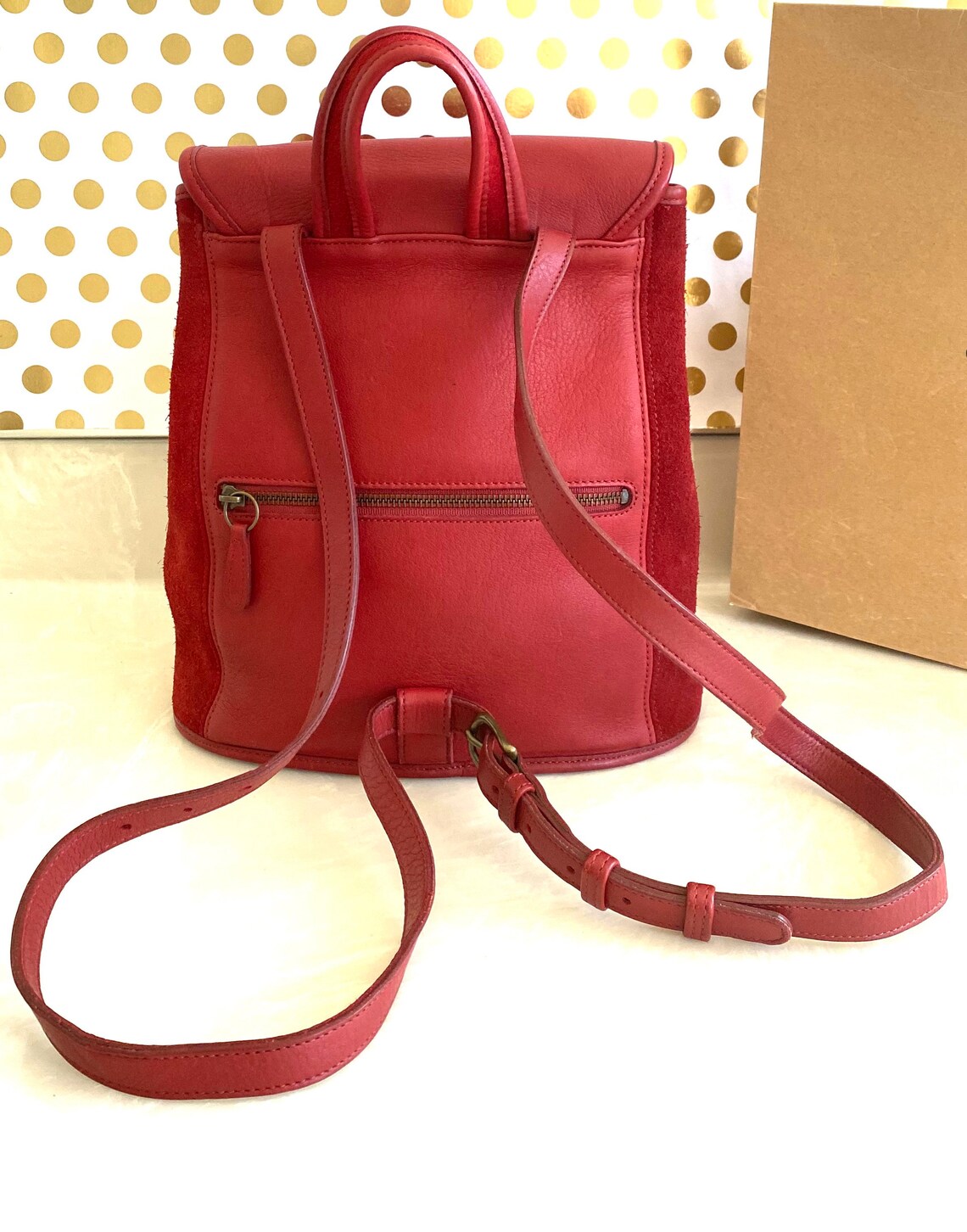 Coach Vintage Berkeley Red Suede Leather Mix Convert Backpack - Etsy