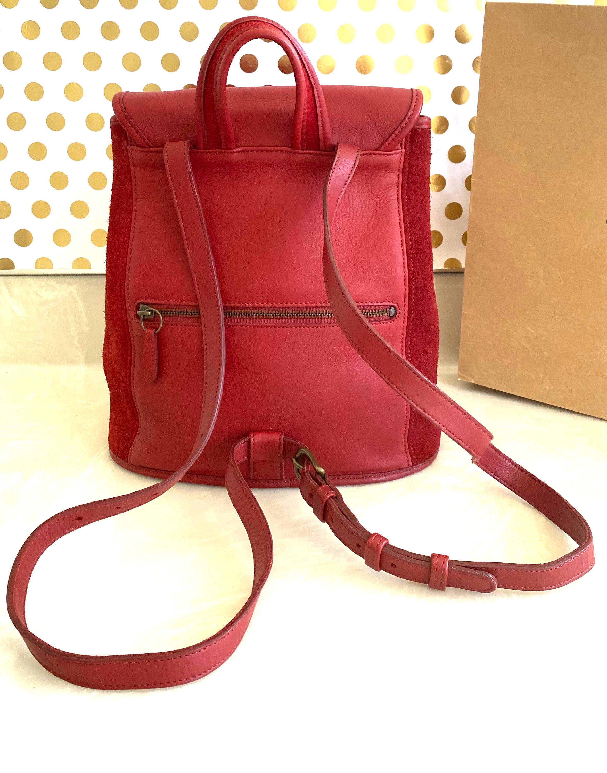 Coach Vintage Berkeley Red Suede Leather Mix Convert Backpack - Etsy