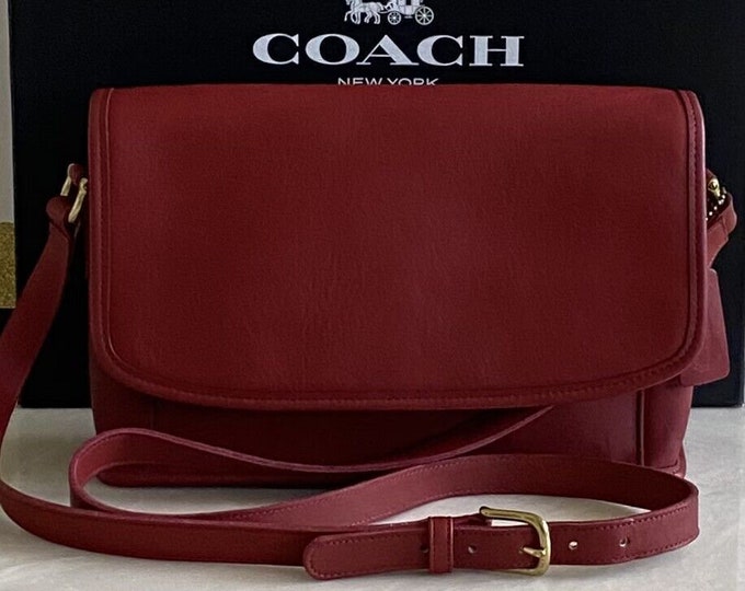 Coach Vintage Red Leather Curtis Crossbody Shoulder Bag 9975 - Etsy