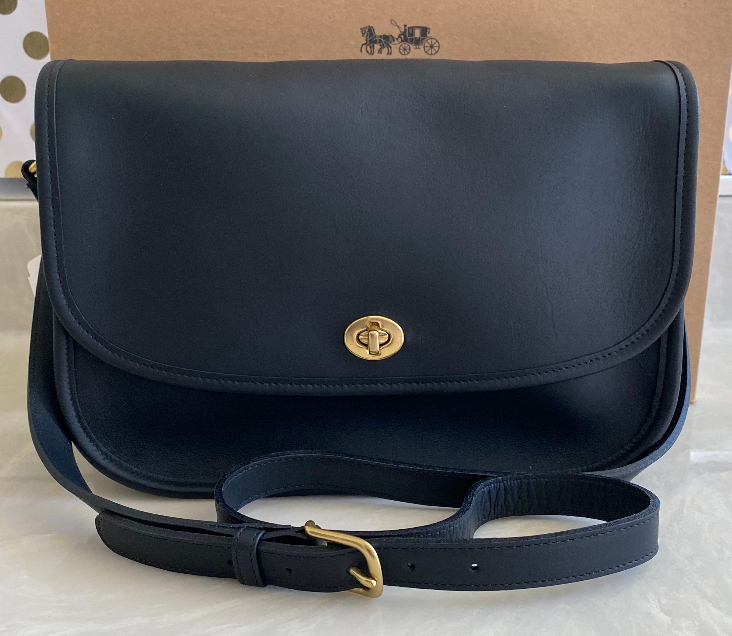 NWT Coach Vintage Navy Blue Leather City Bag 9790 Box | Etsy
