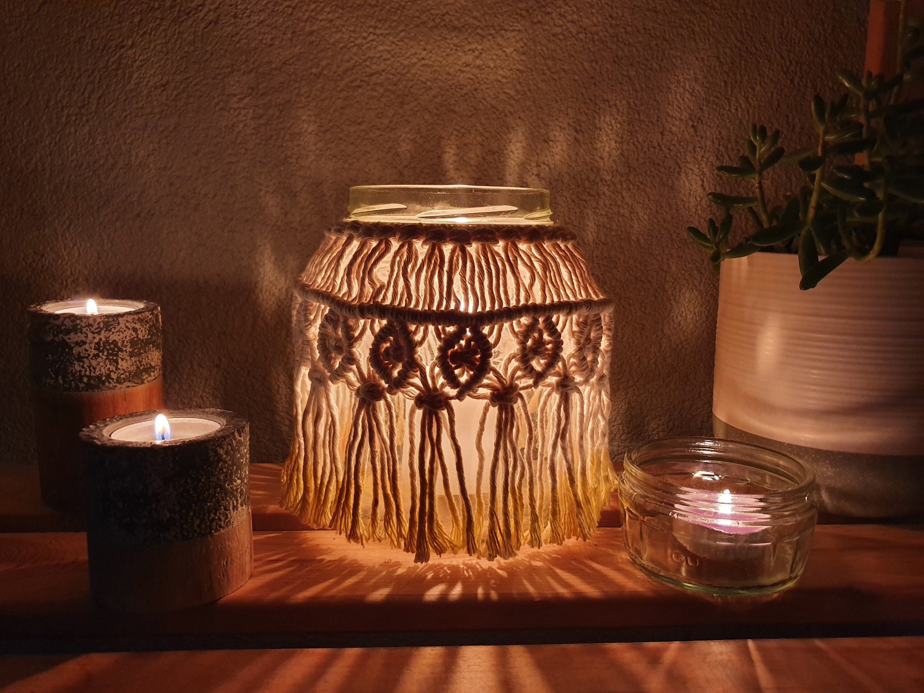 Macrame Jar Cover, Vase Wrap, Table Decor, Modern Macrame, Jar Wrap ...