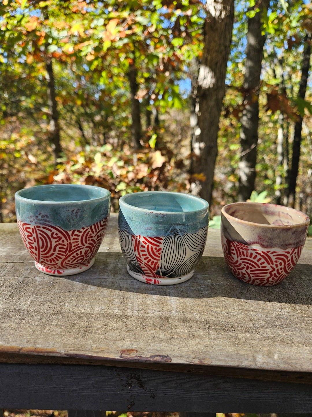 Set of 3 Handmade Pottery Planter, Flower Pot, Succulent Pot, Ceramic ...