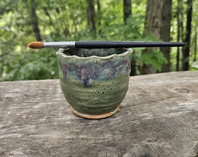 Drippy Glaze Stoneware Paint Water Bowl, Holds Brushes - Etsy