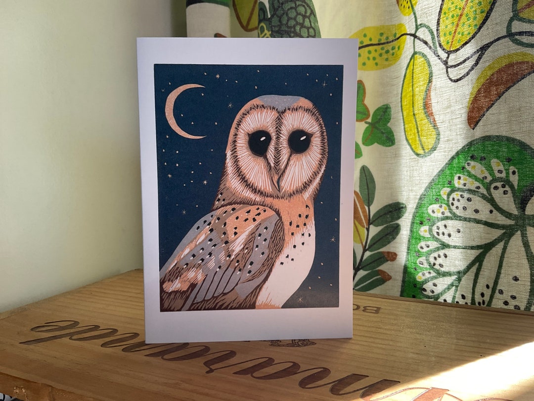 Barn Owl A6 Card Blank - Etsy