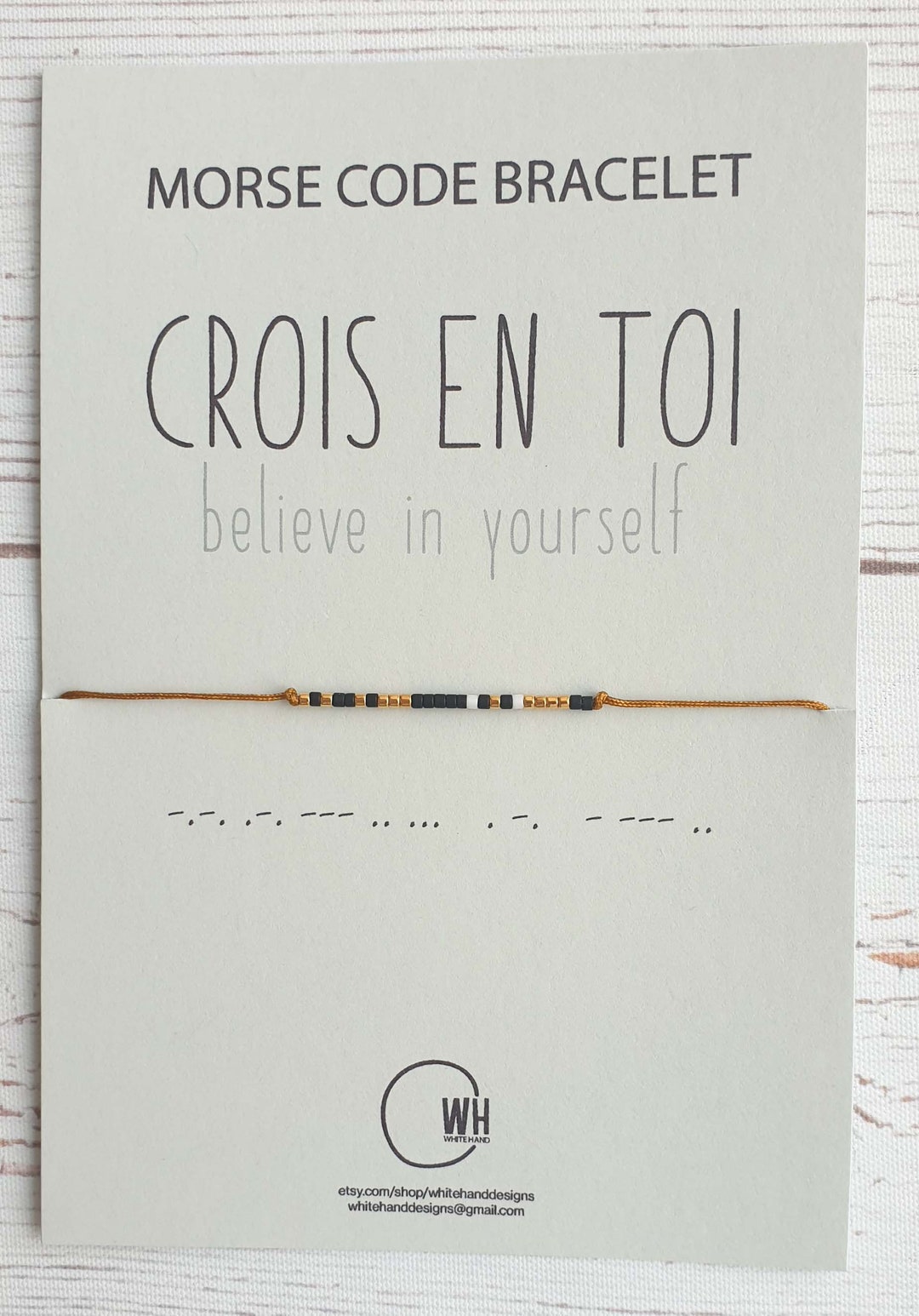 Crois En Toi, Believe in Yourself, French Morse Code Bracelet, French ...