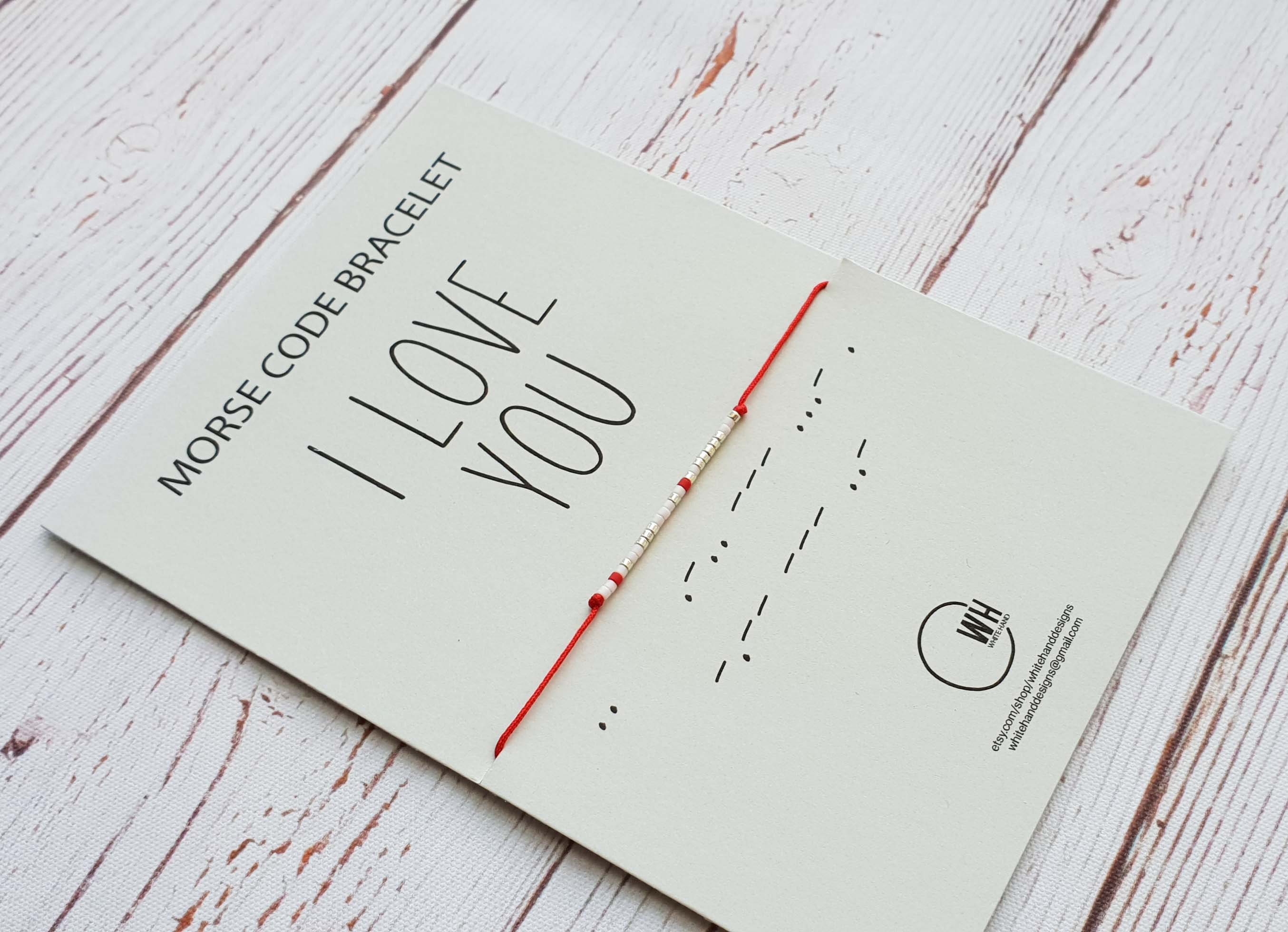 I LOVE YOU Morse Code Bracelet Gift Jewelry Friendship | Etsy