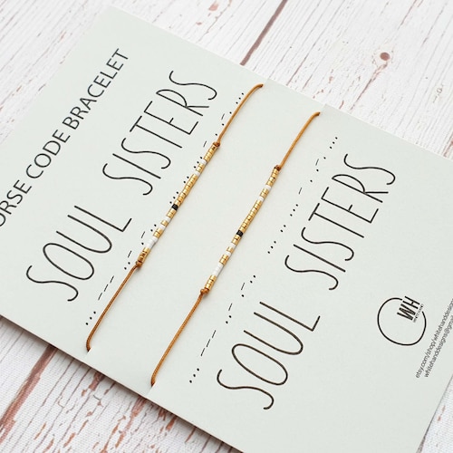 Morse Code Bracelet Soul Sister Morse Code Friendship - Etsy