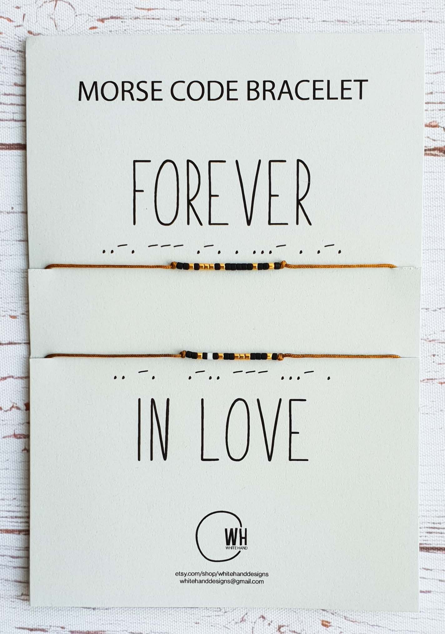 Forever In Love Morse Code Couple Bracelet Morse Code | Etsy