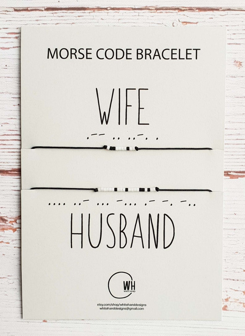 Wife Husband Code Couple Bracelet Morse Code Jewelry | Etsy