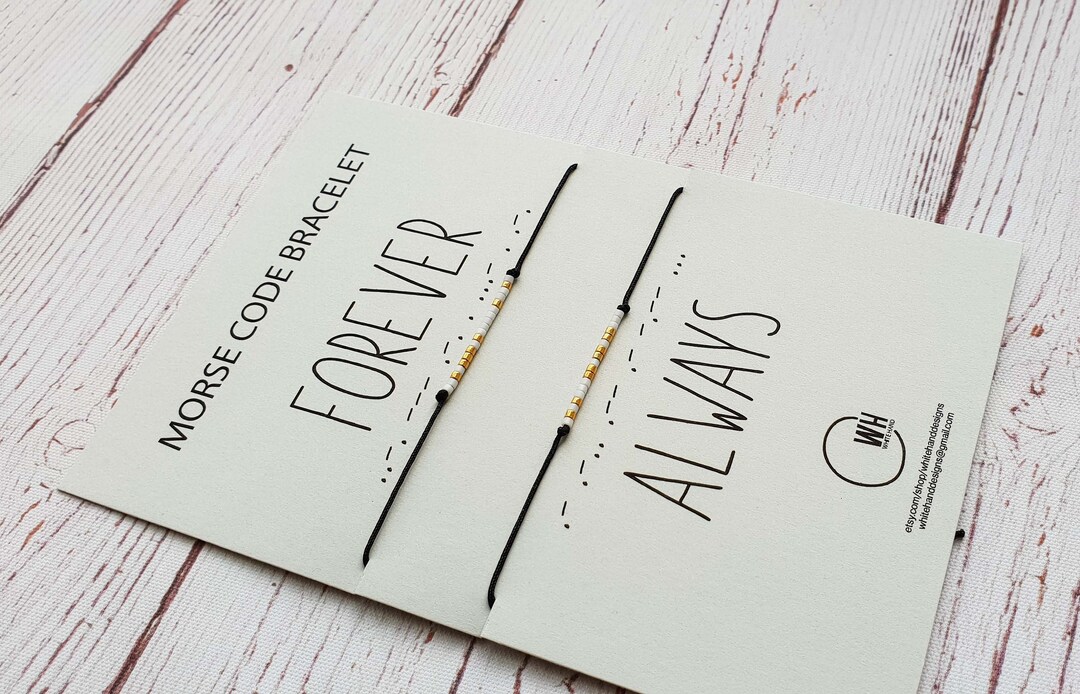 Forever Always Morse Code Couple Bracelet: Miyuki Bead Jewelry Set - Etsy