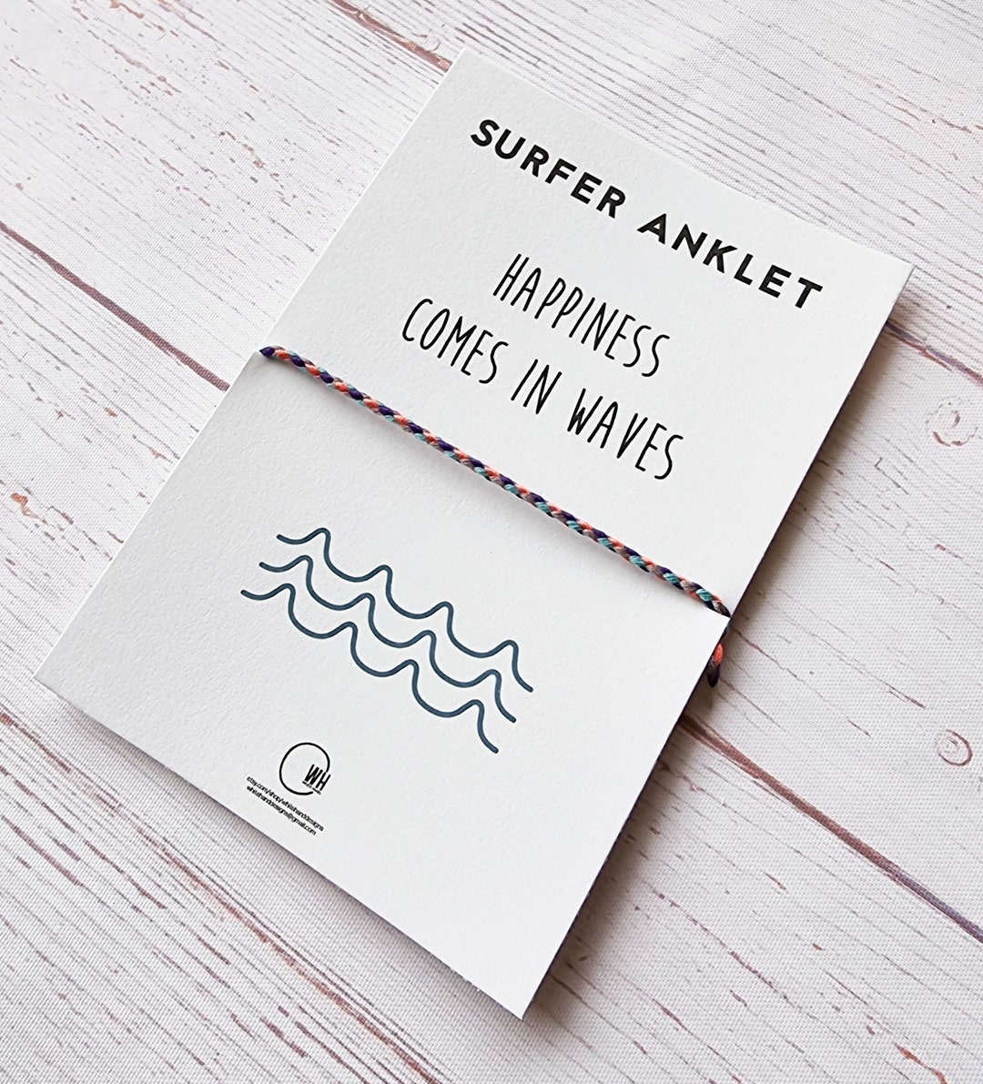 Happiness Comes in Waves Surfer Beach Anklet for Men and Women - Men ...
