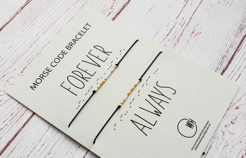 Forever Always Morse Code Couple Bracelet: Miyuki Bead Jewelry Set - Etsy