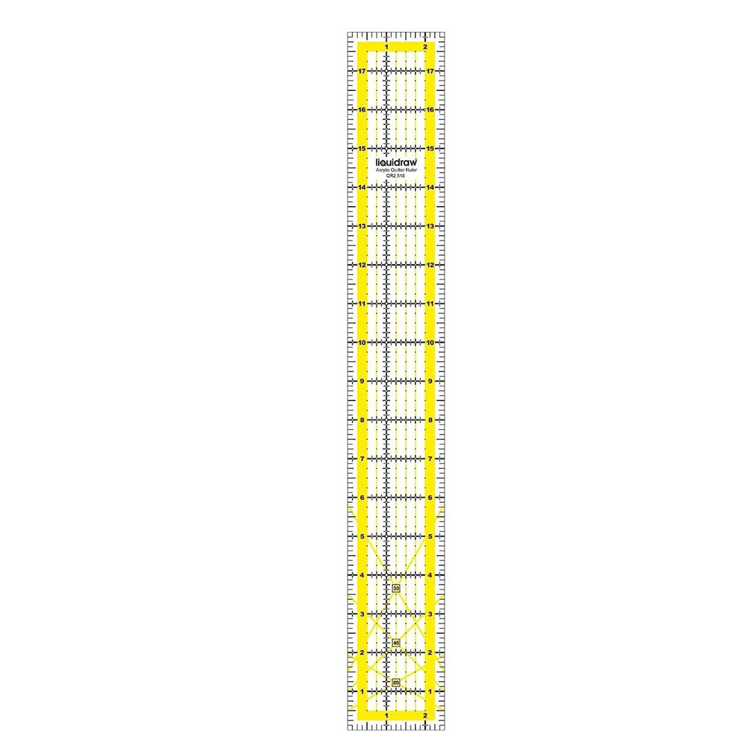 Liquidraw Quilting Ruler 2.5" X 18" Acrylic Imperial Patchwork ...