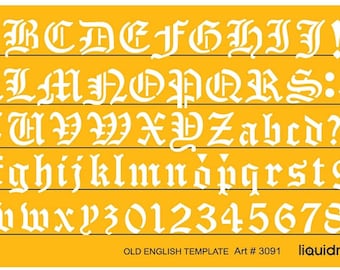 Liquidraw Old English Letter Stencils Set of 3 10mm 15mm & - Etsy