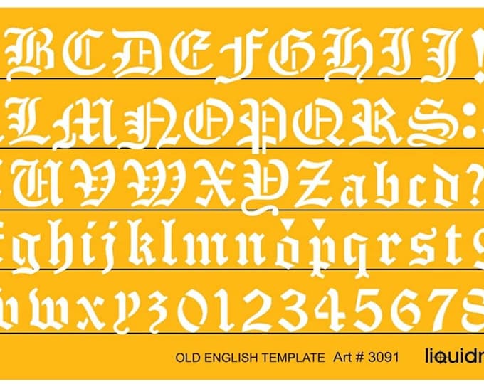 Fantasy Cursive Text Alphabet Letters Craft Stencil Template, Letters ...