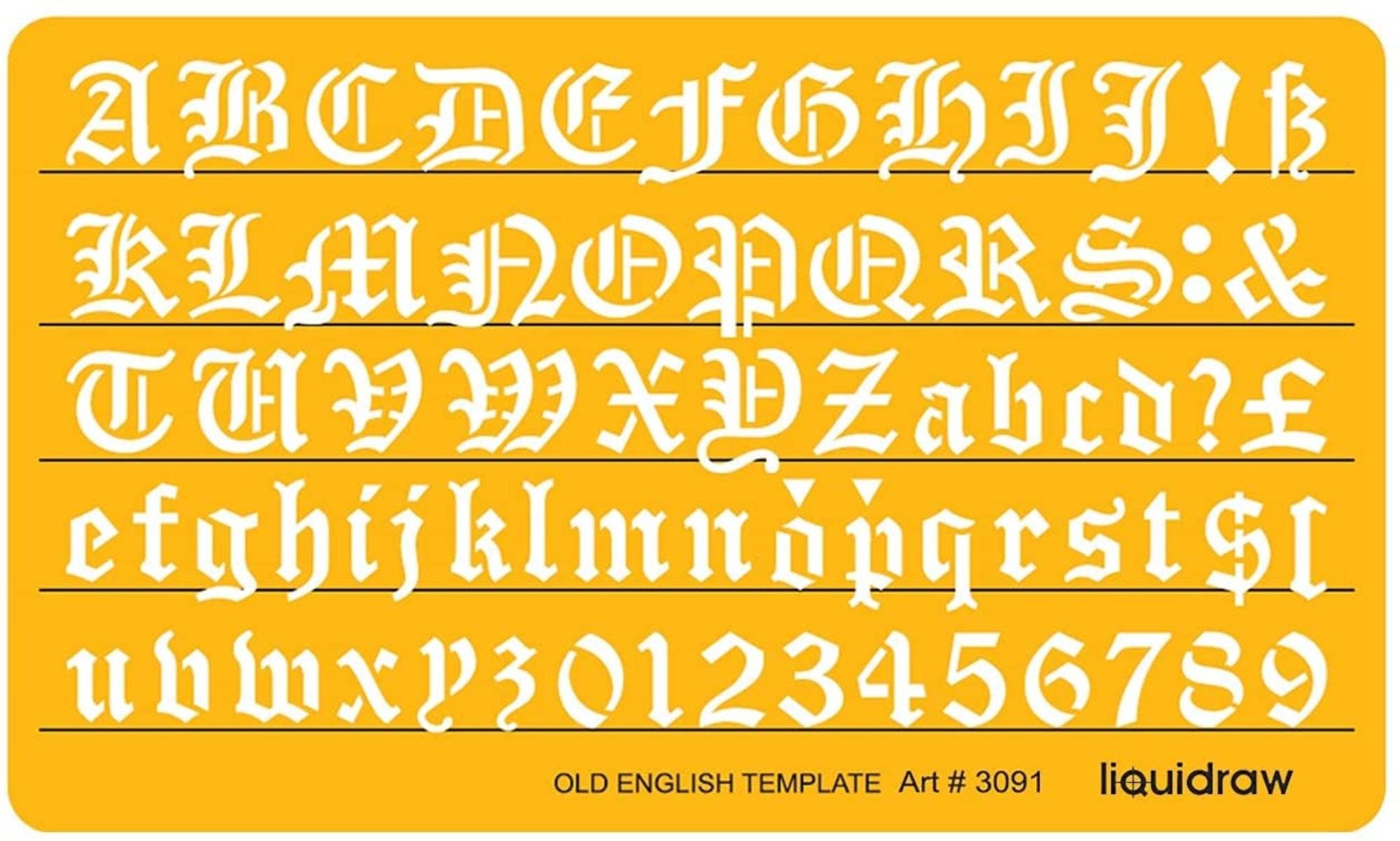 Old English Letter Stencils 15mm, Lettering Stencils for Crafts English ...