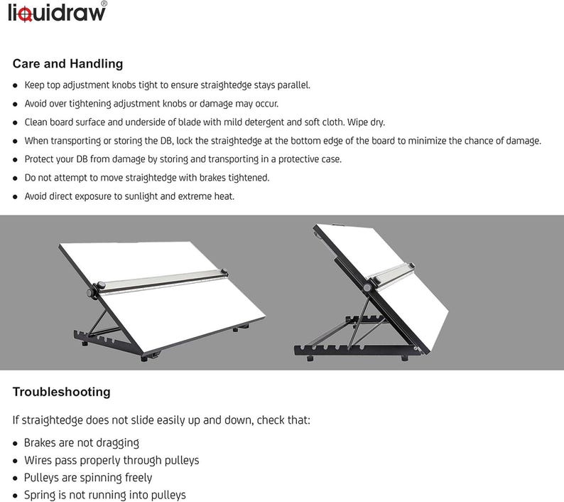 Liquidraw A1 Drawing Board 35" X 25" Parallel Motion 6 Adjustable ...