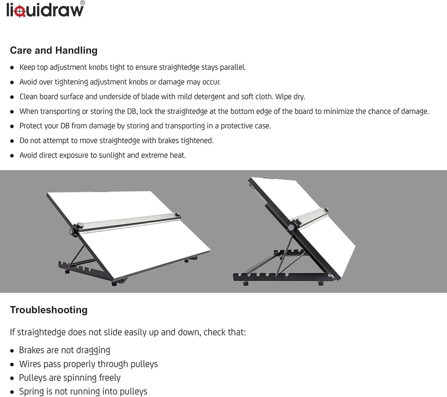 Liquidraw A1 Drawing Board 35" X 25" Parallel Motion 6 Adjustable ...
