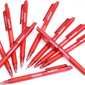 Liquidraw Ballpoint Red Pen Set of 10 Retractable Red Ball Pens Medium ...