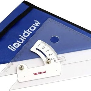 Liquidraw Adjustable Set Square 30cm & Triangular Scale Ruler 30cm Set ...