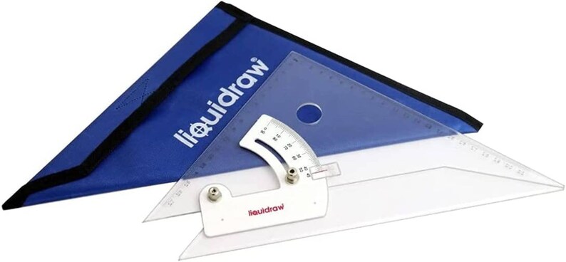 Liquidraw Adjustable Set Square 30cm & Triangular Scale Ruler - Etsy