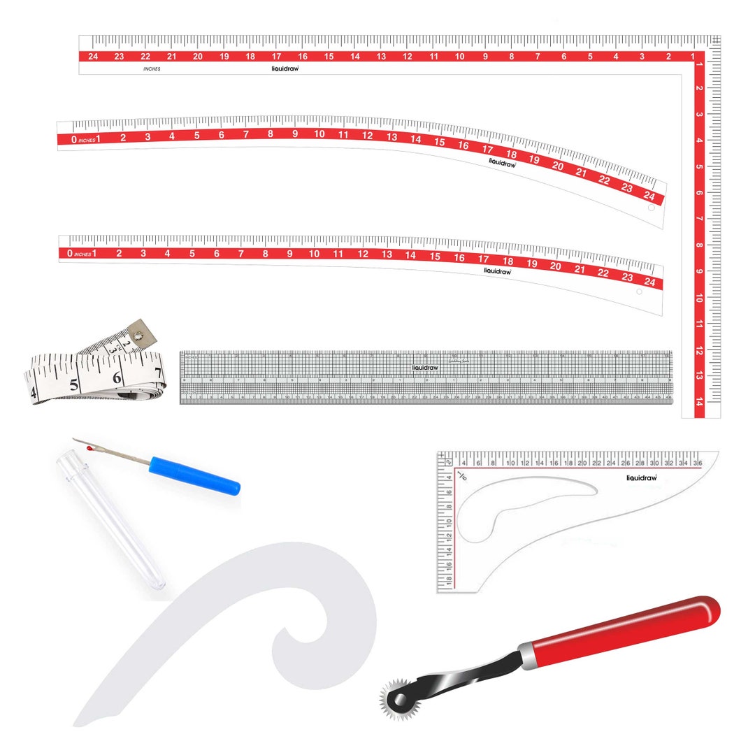 Liquidraw Sewing Ruler Tailor 9 Set Pattern Maker Sewing Rulers Curves ...