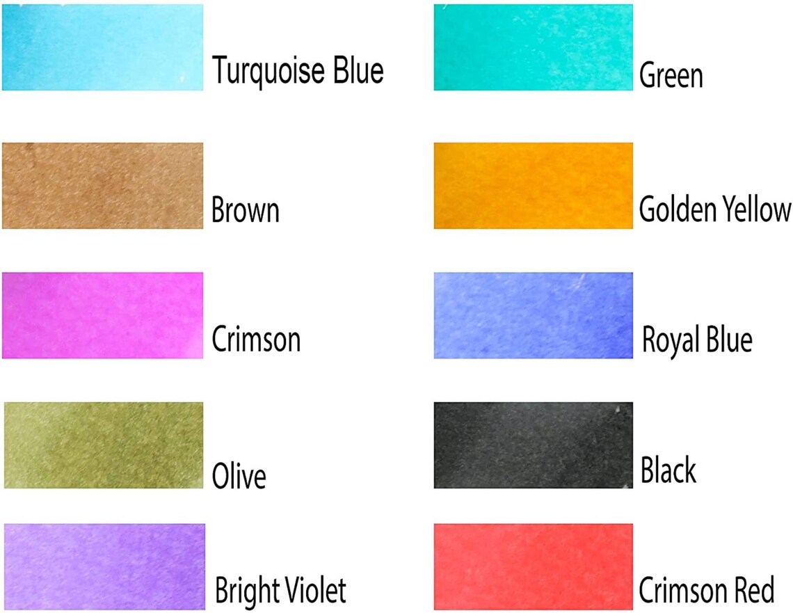 Liquidraw Fountain Pen Ink Bottles Set of 10 Assorted Colours | Etsy