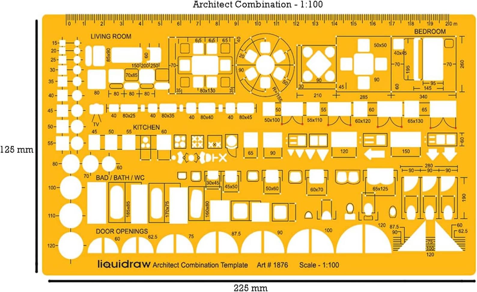 Liquidraw 1:100 Scale Architectural Scale Ruler Drawing Template ...