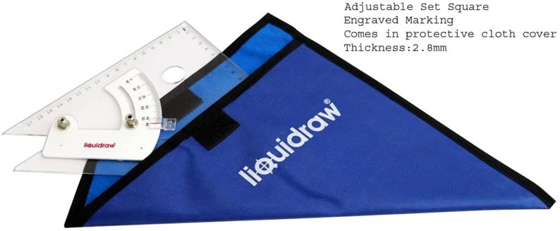 Liquidraw® Angle Line Adjustable Set Square Acrylic Bevel Edge 200mm ...