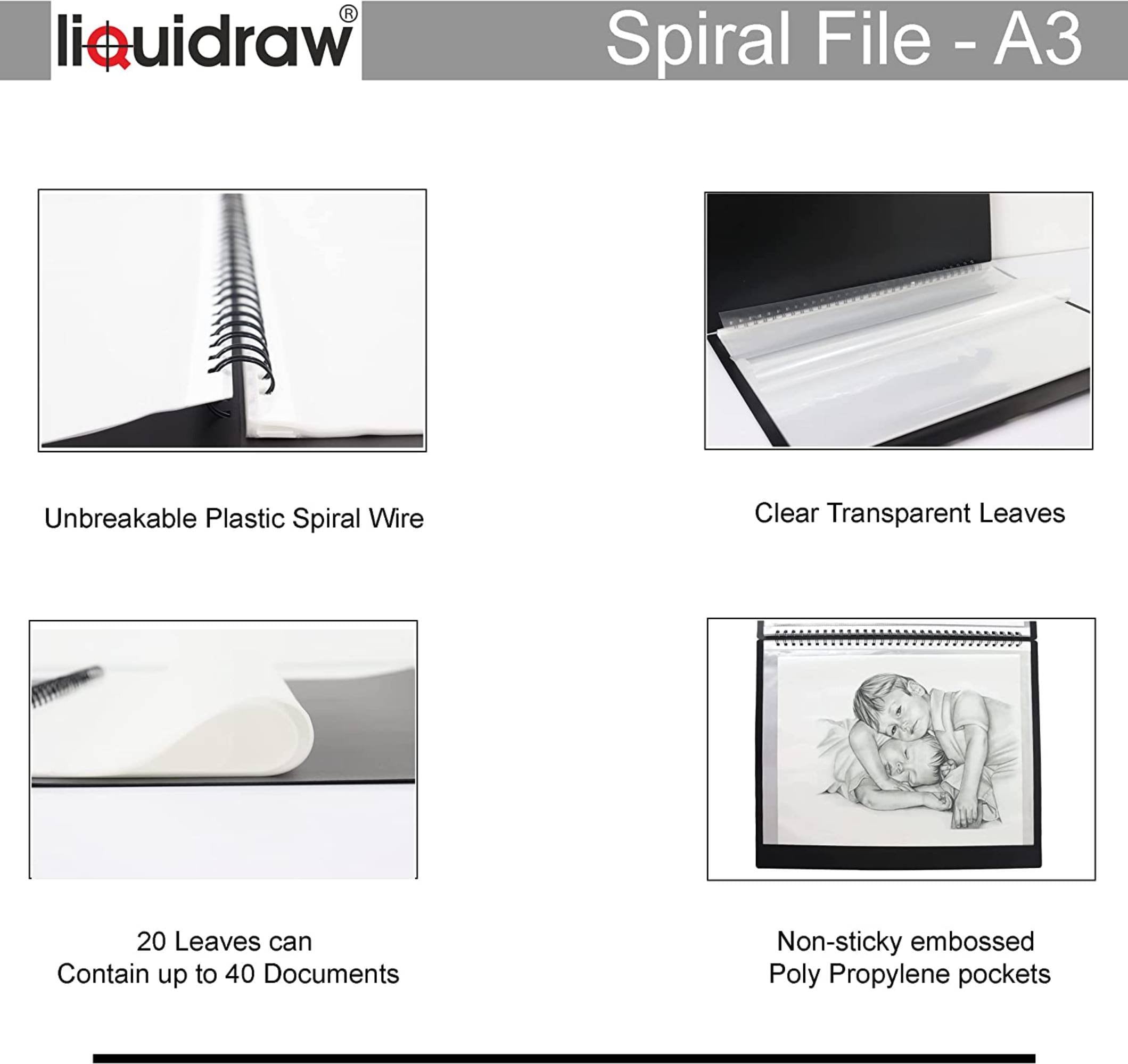 Liquidraw A3 Art Portfolio Case With 20 Sleeves Spiral File - Etsy ...