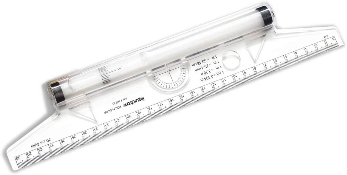 Liquidraw Rolling Ruler 30cm Protractor Metric Parallel Line - Etsy