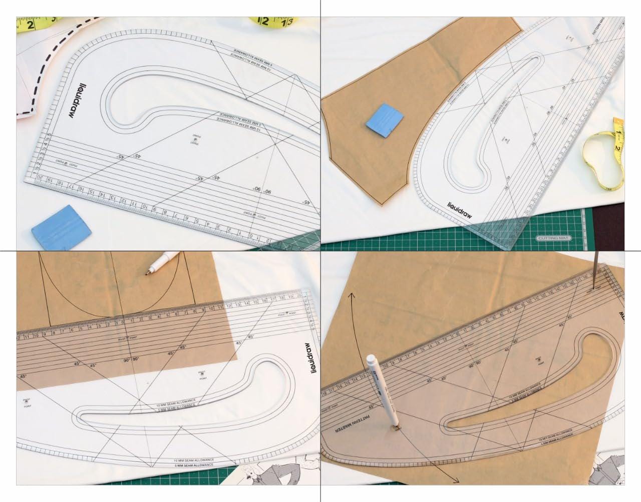 Liquidraw Pattern Maker Grading Ruler Set for Pattern Marking ...