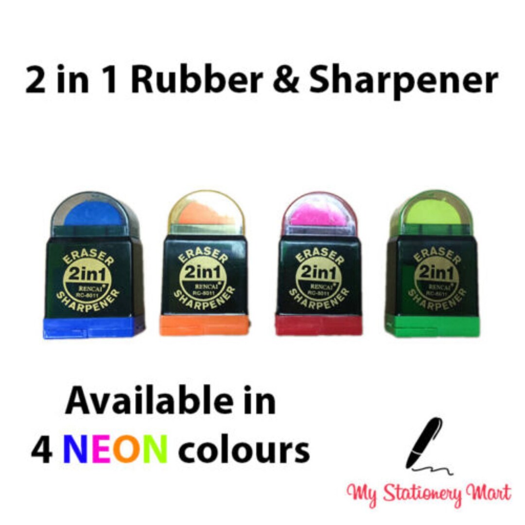 Duo Twin COMBO Pencil Sharpener and Eraser Rubber School Stationery - Etsy