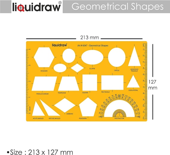 Engineering Drawing Tools Swpeet 18-Piece Geometric Drawing Templates ...