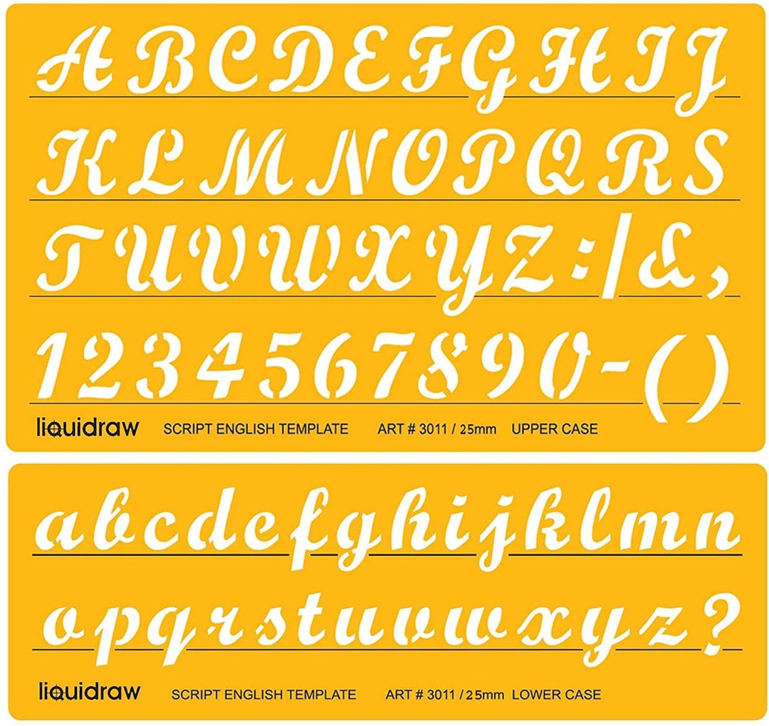 Lettering Stencils for Crafts English Stencil Alphabet Number Drawing ...