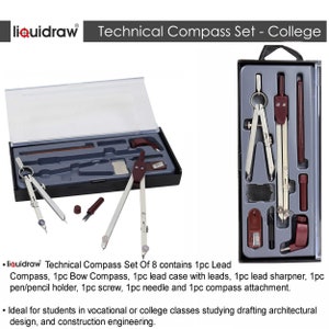 Liquidraw Compass Set Technical Drawing Professional Set of 8 Geometry ...
