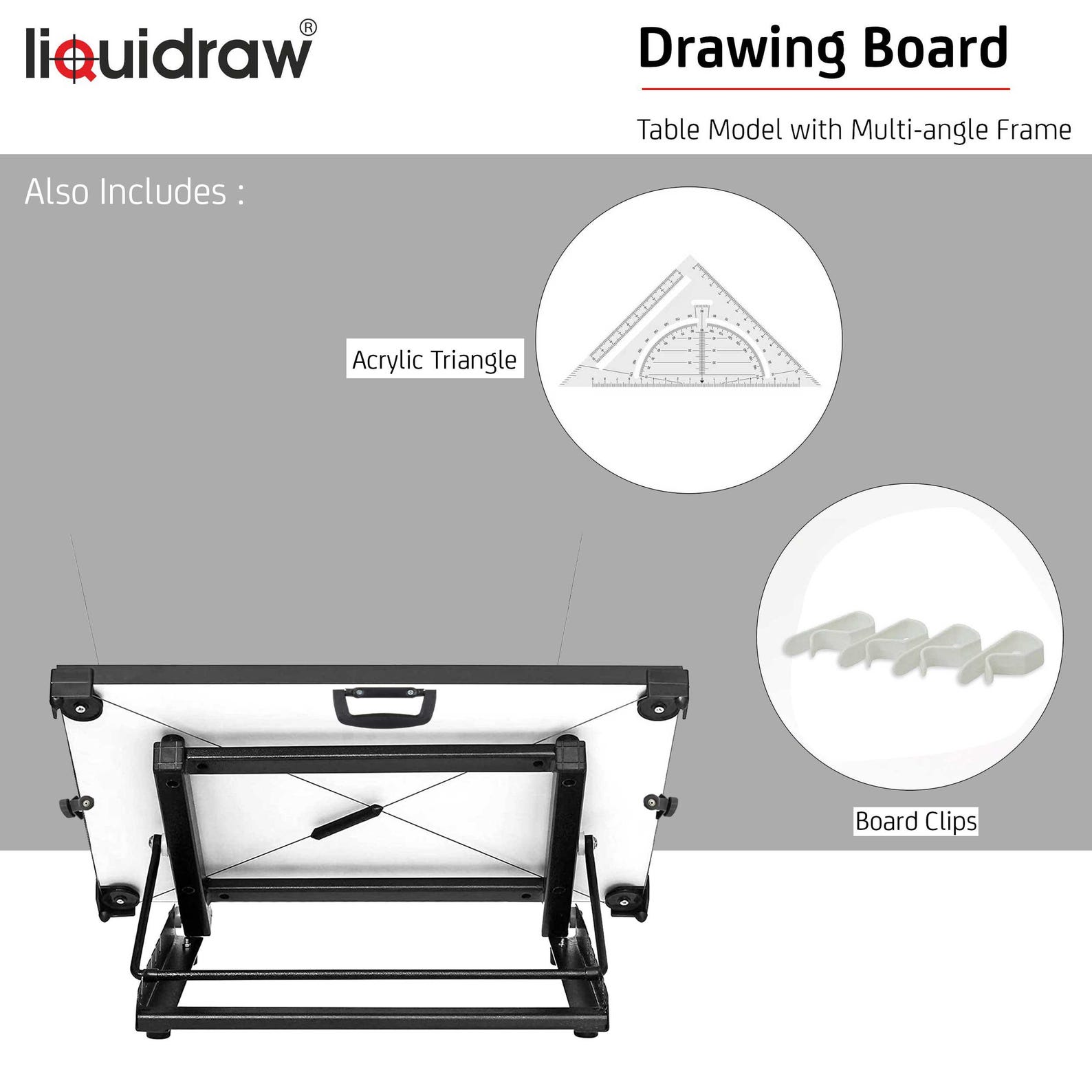 Liquidraw A1 Drawing Board 35" X 25" Parallel Motion 6 Adjustable ...