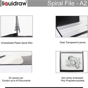Liquidraw A2 Art Portfolio Case for Artists, 20 Sleeves Inserts Storage ...