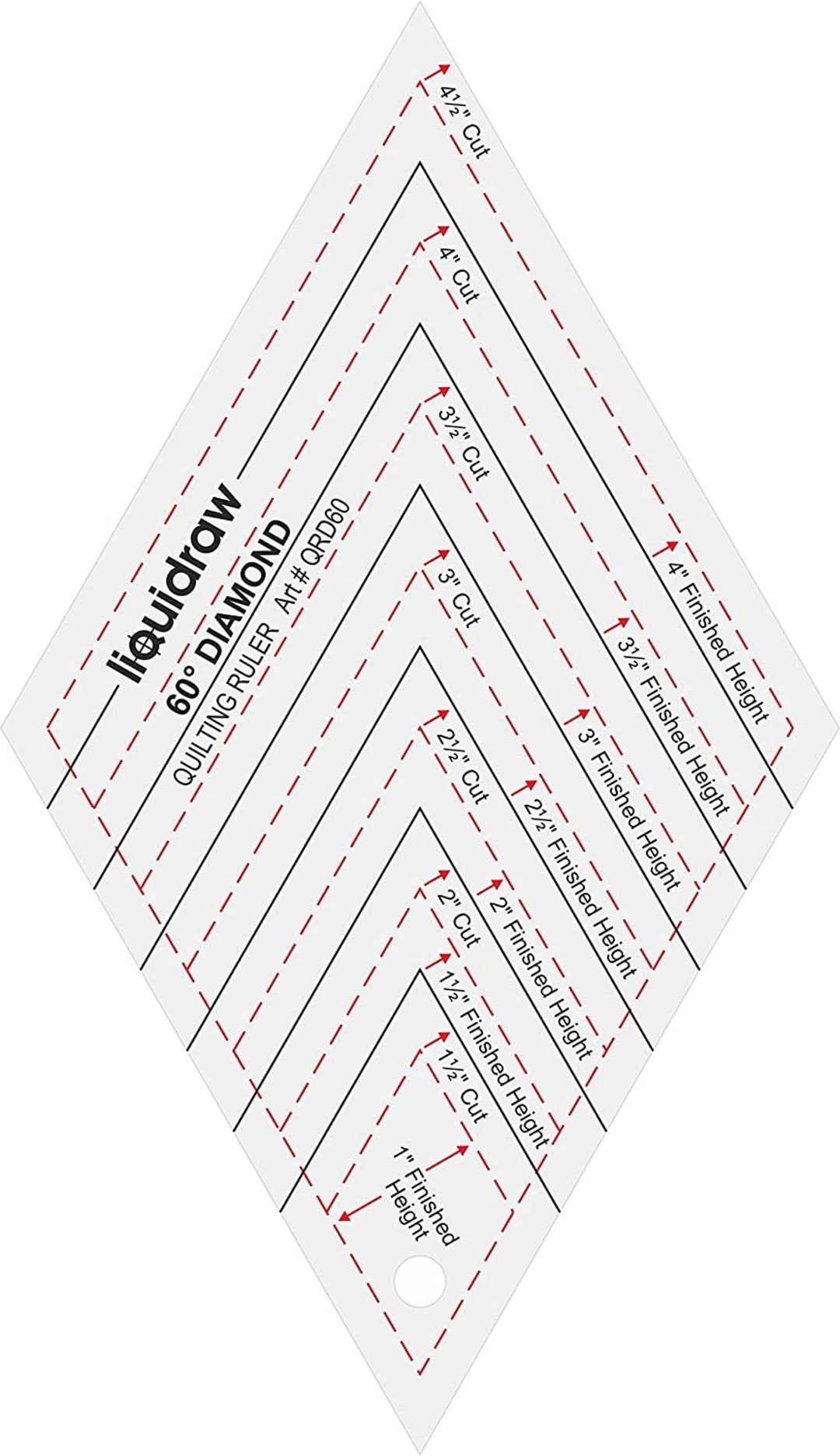 Liquidraw Diamond Shapes 60 Degree Quilting Ruler, Clear Acrylic ...