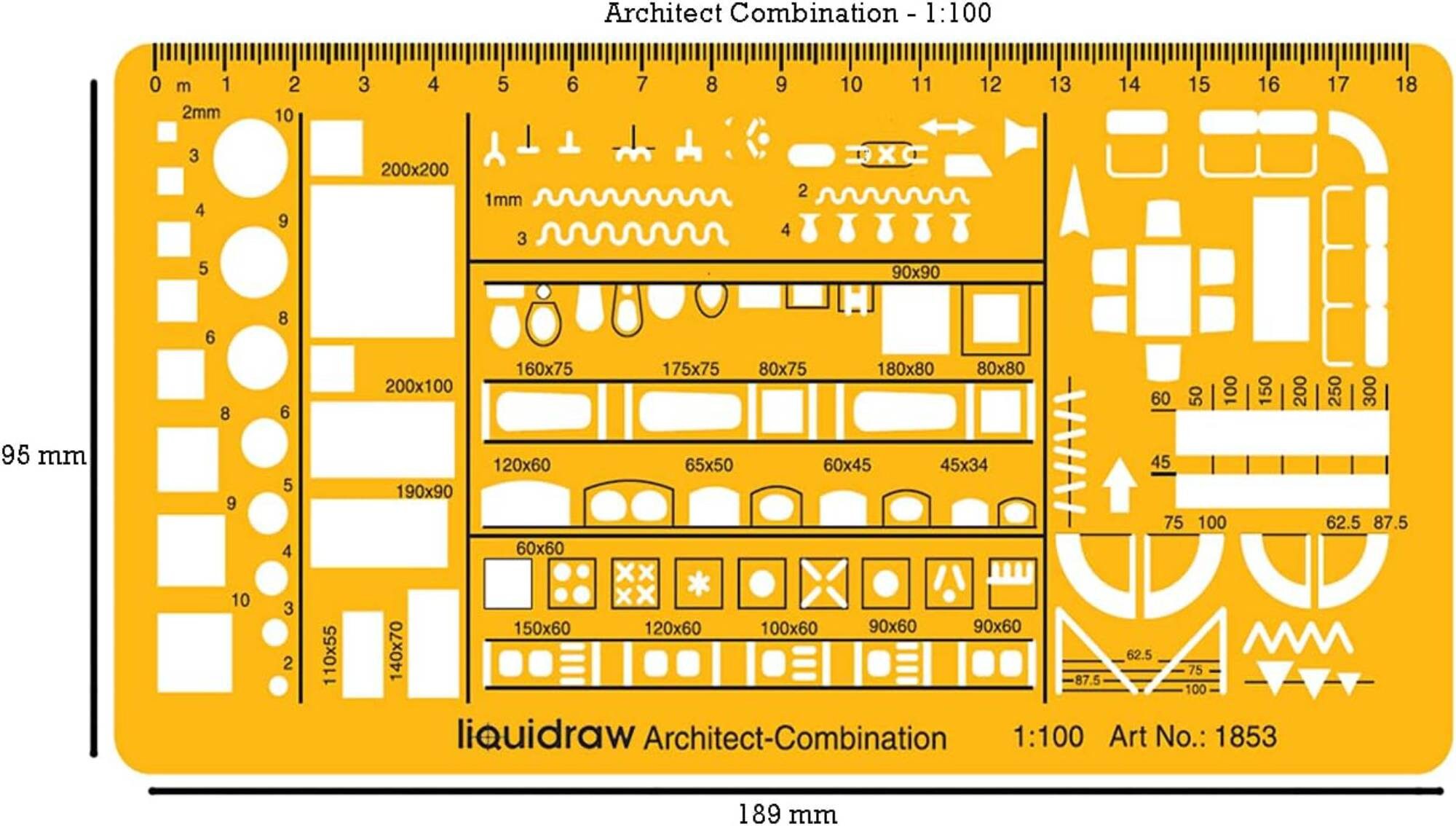 Liquidraw 1:100 Scale Architectural Scale Ruler Drawing Template ...