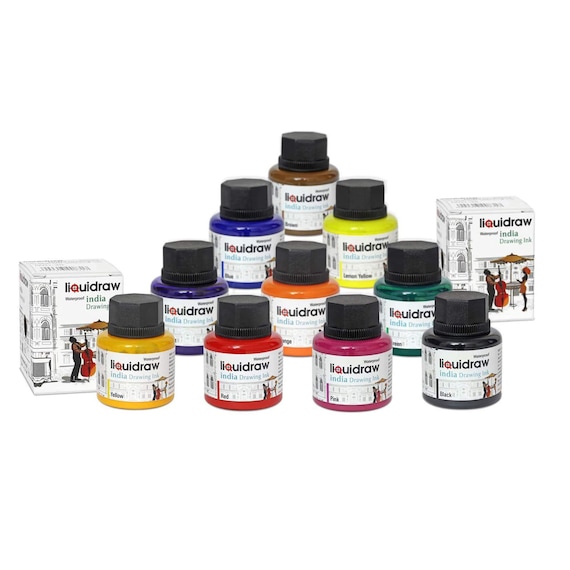 Liquidraw Coloured Artist Drawing Ink Set India Ink | Etsy
