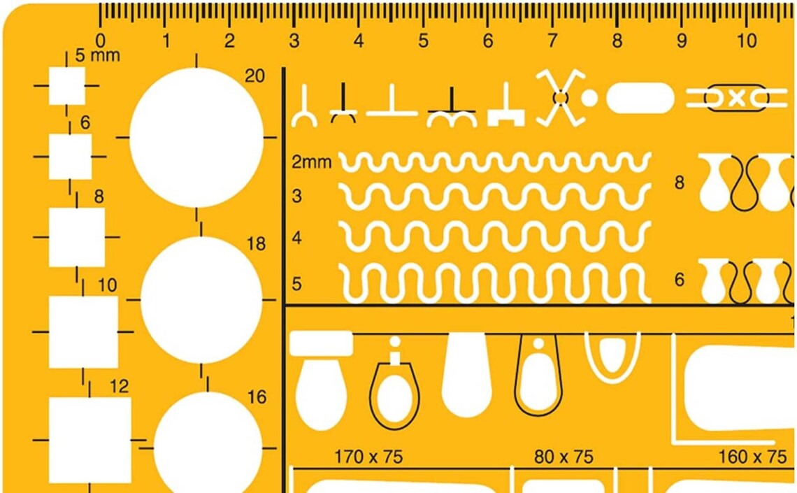 Liquidraw 1:50 Scale Architectural Scale Ruler Template Stencil ...
