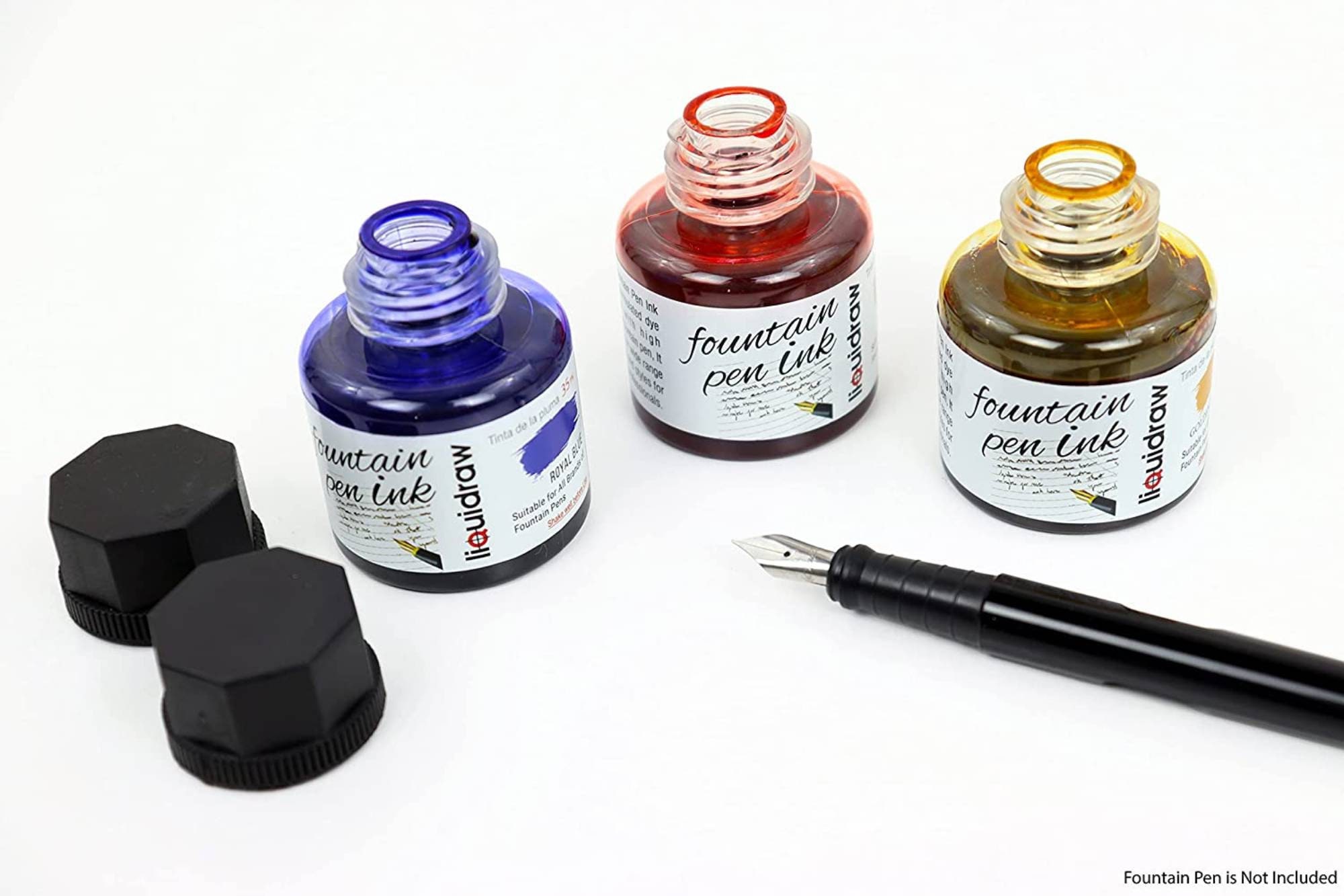 Liquidraw Fountain Pen Ink Bottles Set of 10 Assorted Colours | Etsy