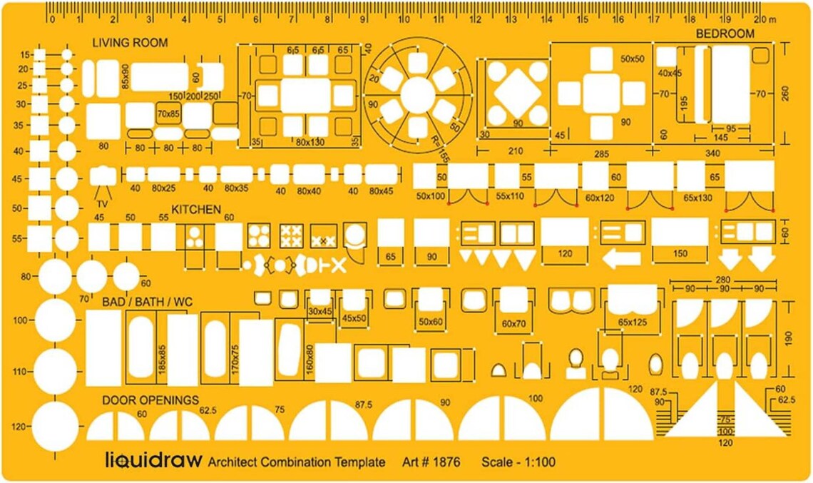 Liquidraw 1:100 Scale Architectural Scale Ruler Drawing Template ...