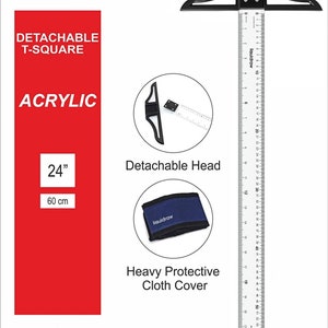 Liquidraw T Square Ruler 60cm 24 Inches Acrylic T-square Shape Ruler ...